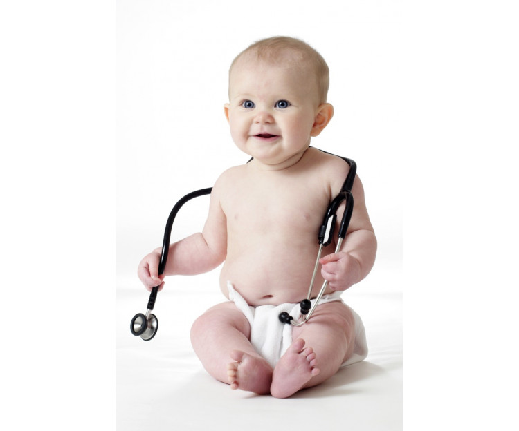 Child's Love - Cute Baby With Stethoscope - Baby Posters | OshiPrint.in