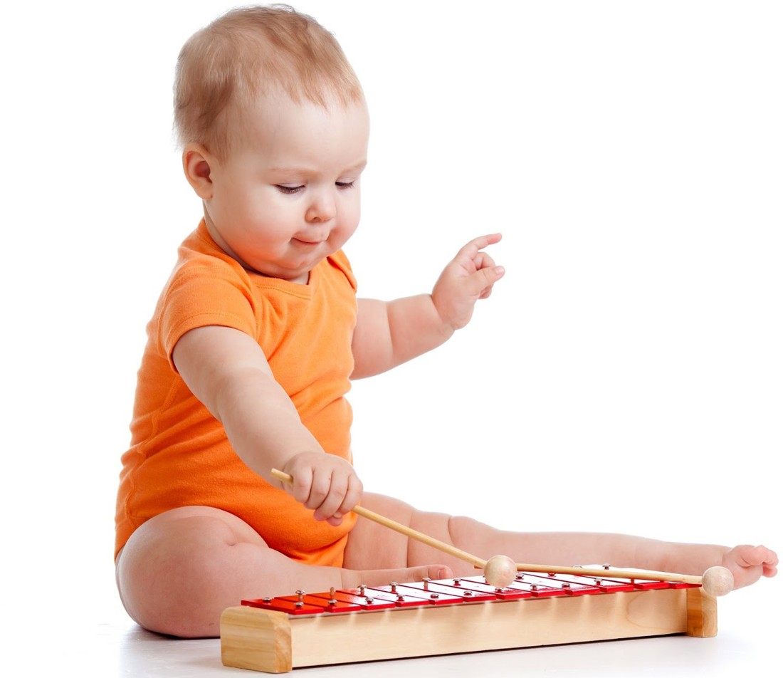 Child's Love - Cute Baby Playing Music - Baby Posters | OshiPrint.in