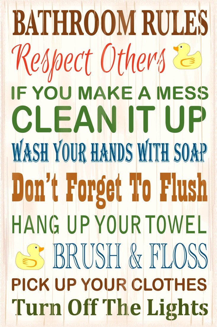 Bathroom Rules - Educational | OshiPrint.in
