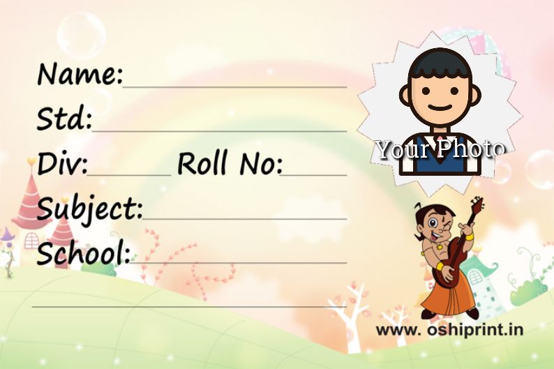 Chhota Bheem Get Personal Notebook Sticker for kids | OshiPrint.in