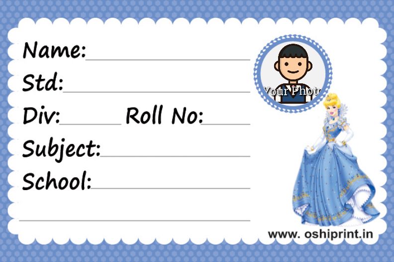 Princess ID - 6283 | Princess Get Personal Notebook Sticker for kids ...
