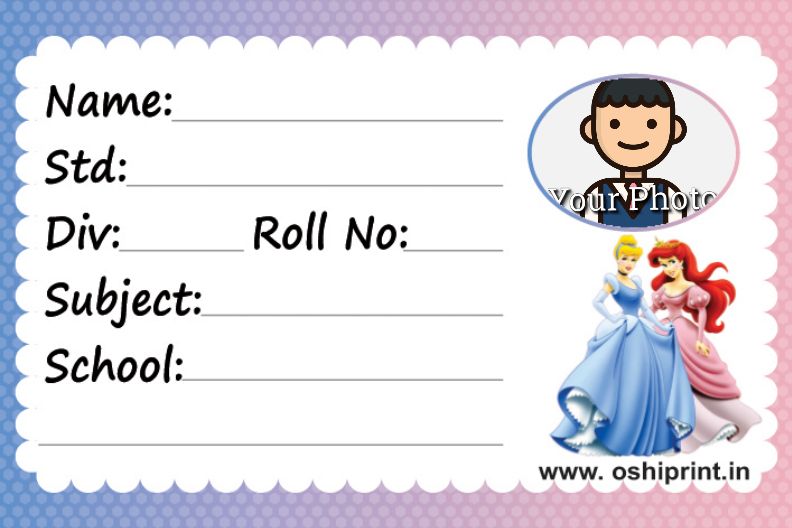Princess Labels For School